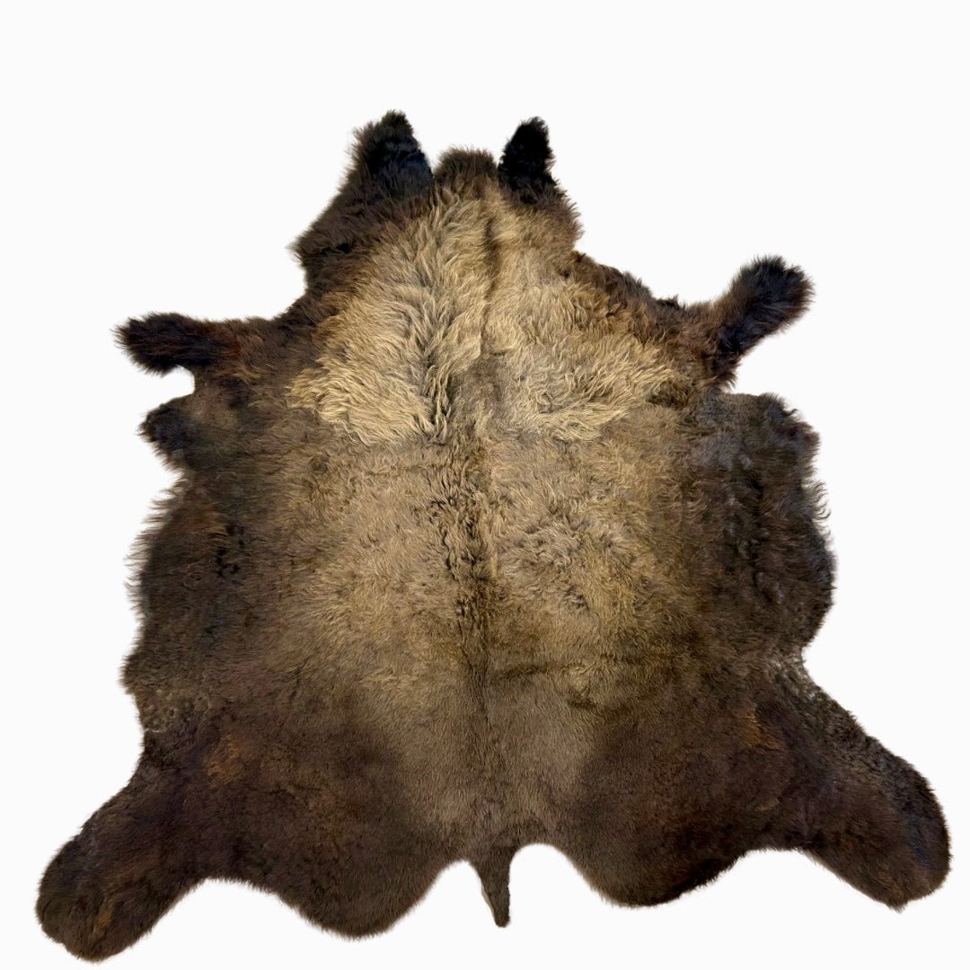 Bison Hide Rug Extra Large 8x7 ft | First Grade Natural – Hides & Leathers