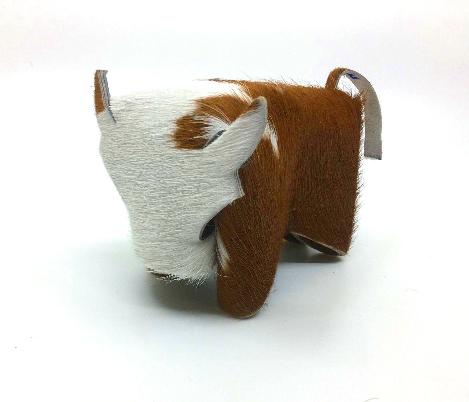 Cowhide Bull Figurine | Handcrafted Hair-On Accent – Hides & Leathers