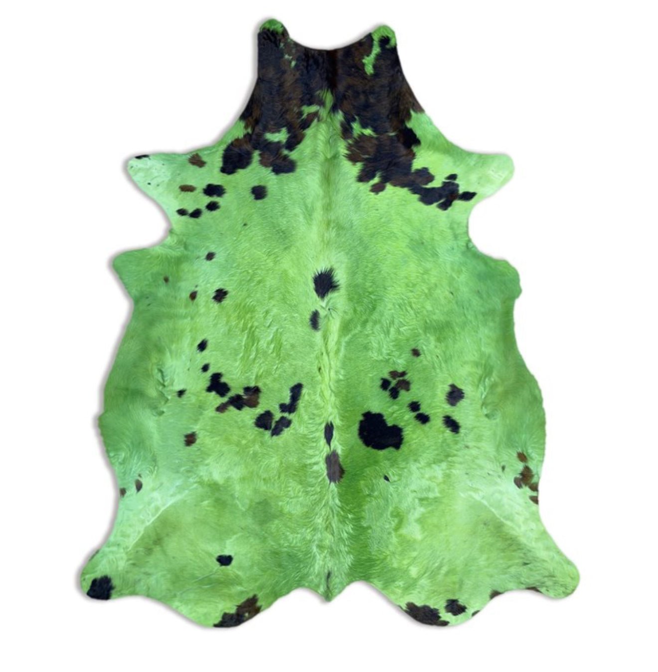 Dyed Green Cowhide Rug 7x6 ft | Hair-On Natural Shape – Hides & Leathers